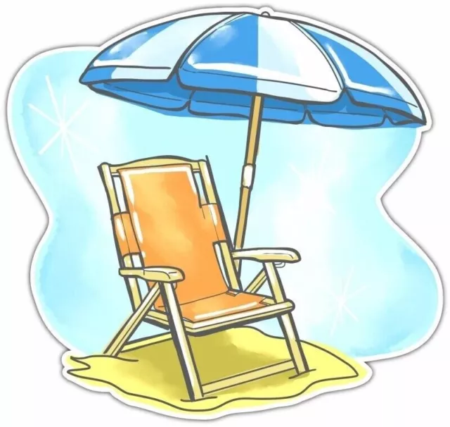 DOPASTICKER Beach Chair Vacation Ocean Florida Car Sticker Decal Phone ...