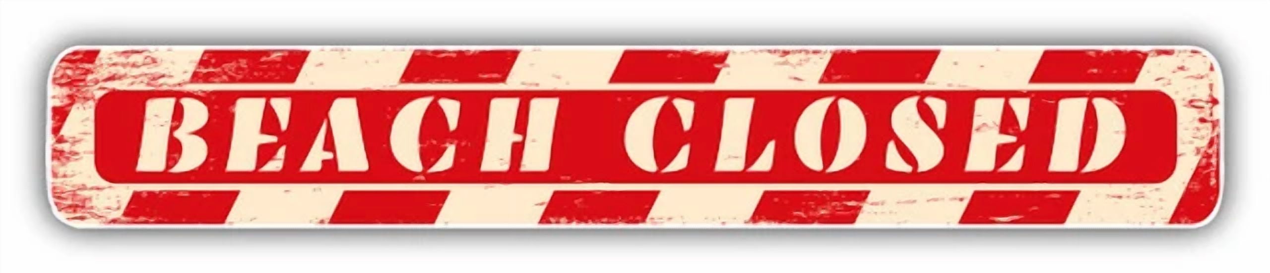 DOPASTICKER Beach Closed Danger Stop Sign Sticker Decal Phone Decal ...