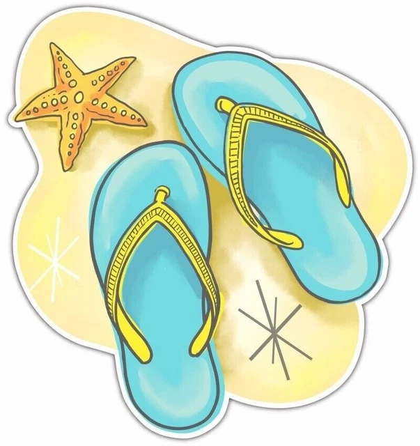 DOPASTICKER Beach Flip Flops Vacation Ocean Florida Car Sticker Decal ...