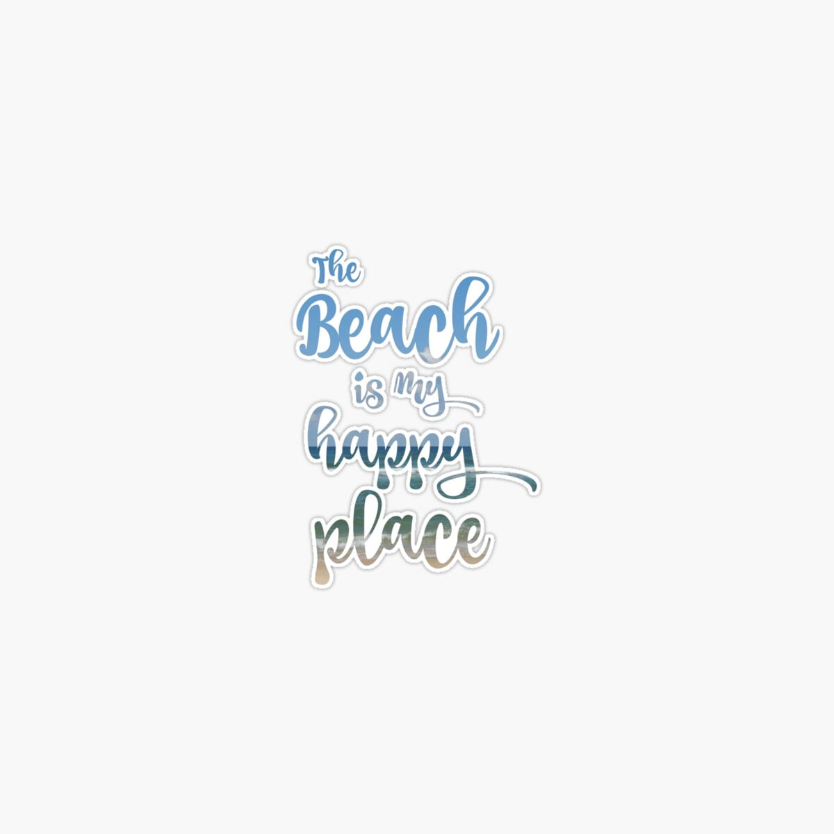 DOPASTICKER Beach Happy Place Typography Sticker, Phone Sticker Car ...