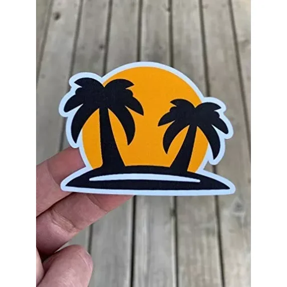 DOPASTICKER Beach Palm Tree Sticker Phone Decal Water Bottle Stickers ...