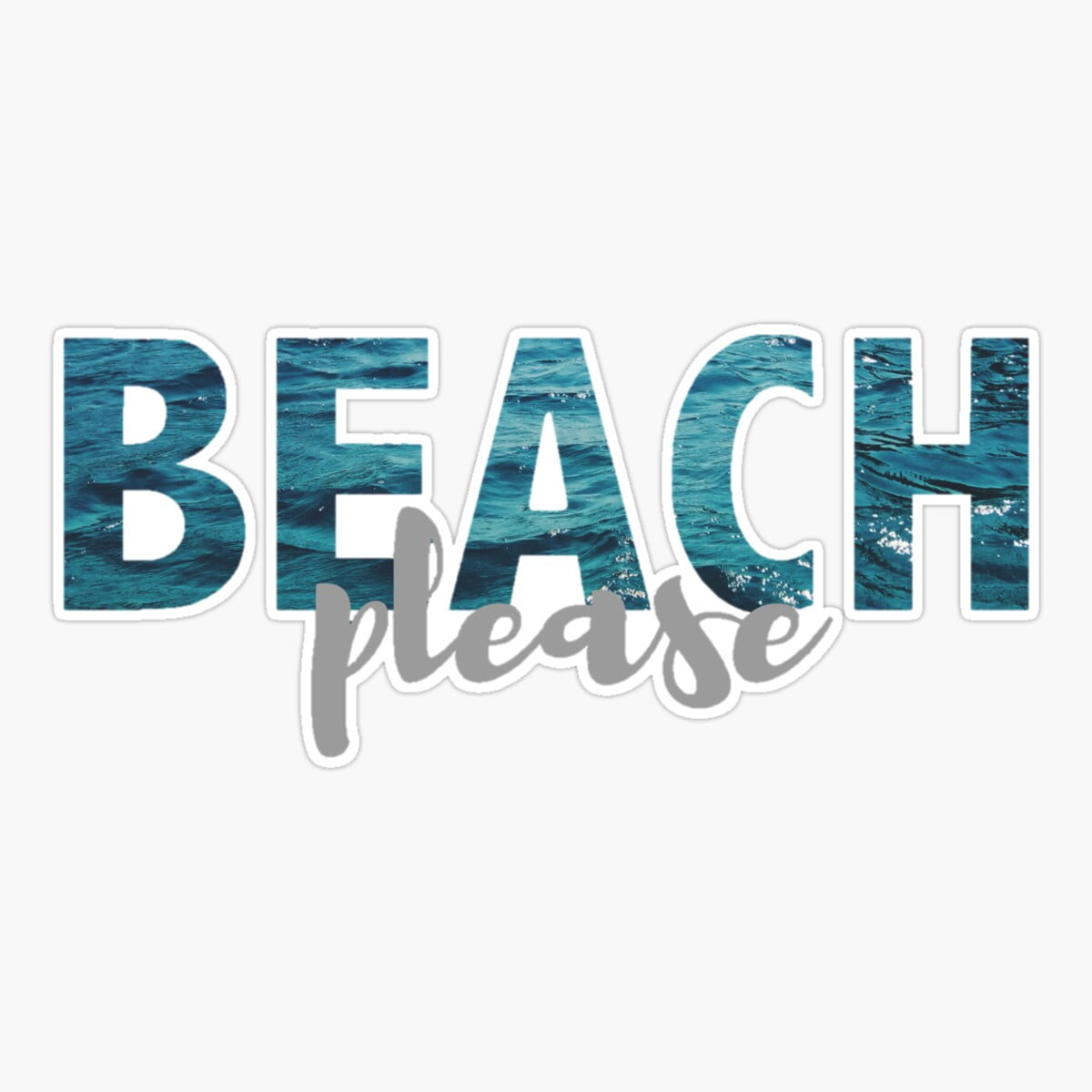 DOPASTICKER Beach Please Sticker, Phone Sticker Water Bottle Sticker ...