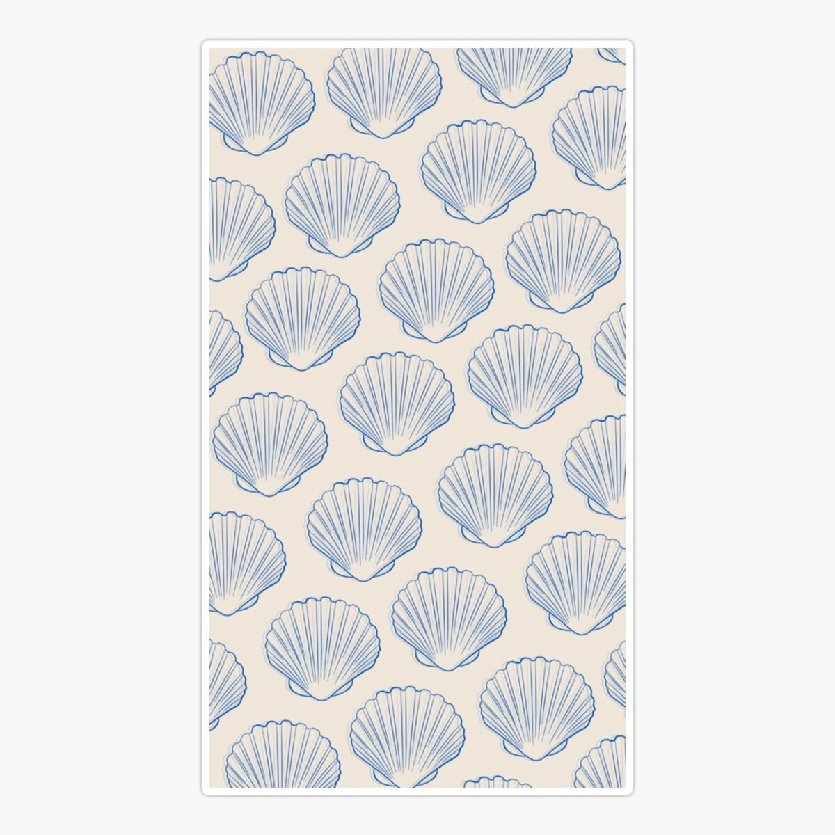 DOPASTICKER Beach Shells Blue Sticker, Phone Sticker Water Bottle ...