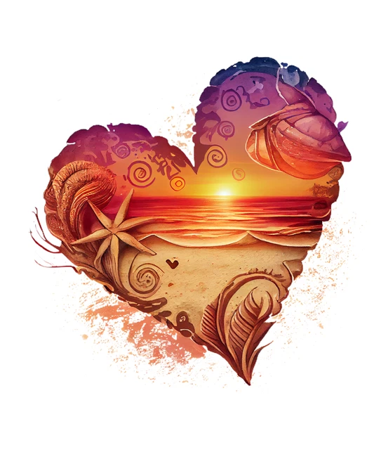 DOPASTICKER Beach Sticker Ocean Sunset Sunrise Sand Starfish Summer ...