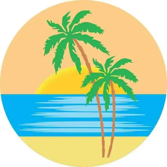 DOPASTICKER Beach Sunset Sticker Ocean Stickers Cup Tumbler Sticker ...