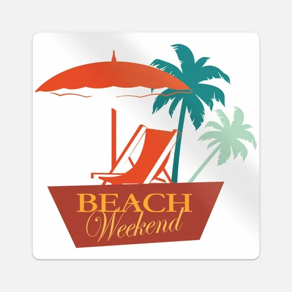 DOPASTICKER Beach Weekend Palms Sticker Decal Phone Decal Water Bottle ...