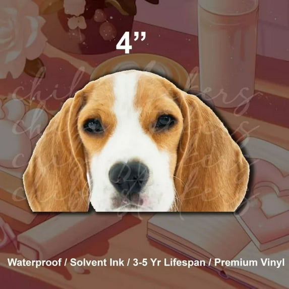 DOPASTICKER Beagle Canine Peeker Chibi Dog Peeker Sticker Waterproof ...