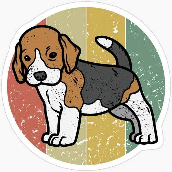 DOPASTICKER Beagle Dog Breed Rescue Puppies, Retro Design Gift Sticker ...