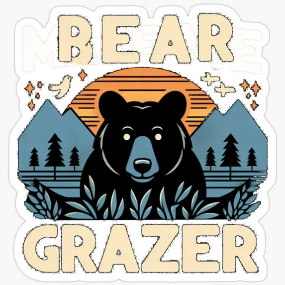 DOPASTICKER Bear Grazer Mountain Sticker Phone Decal Water Bottle ...