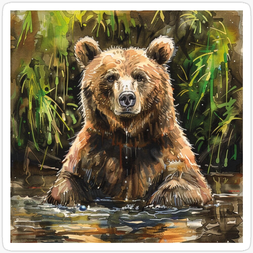 DOPASTICKER Bear Grazer Sticker, Decorate Laptops, Water Bottles, And ...
