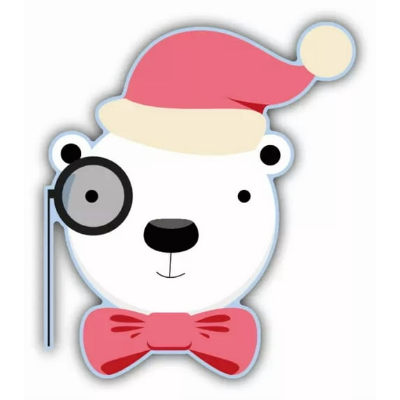 DOPASTICKER Bear Head Monocle Sticker Decal Phone Decal Water Bottle ...