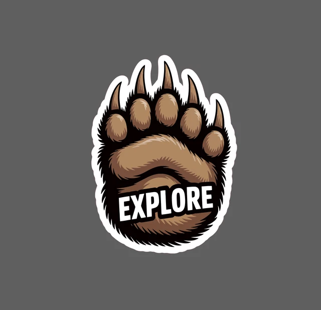 DOPASTICKER Bear Paw Sticker Explore Outdoors Wildlife Nature Travel ...