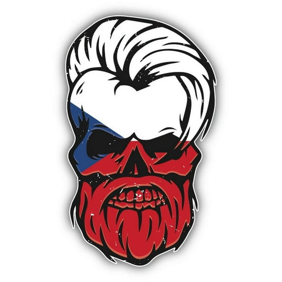 DOPASTICKER Beard Czech Republic Flag Sticker Decal Waterproof Sticker ...