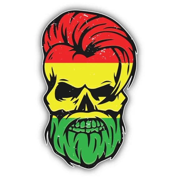 DOPASTICKER Beard Skull Bolivia Flag Sticker Gift You, Phone Sticker ...