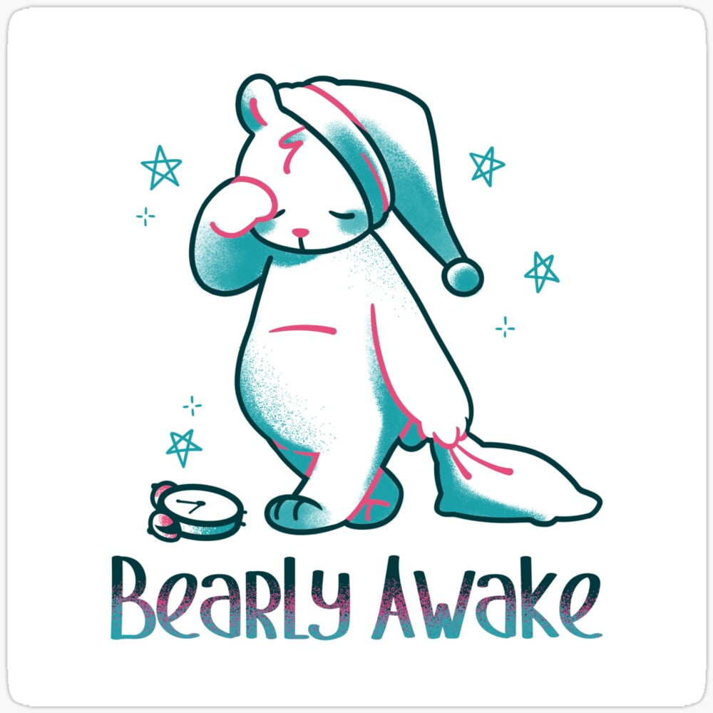 DOPASTICKER Bearly Awake Kawaii Bear Perfect Gift Everyone Phone Decal ...