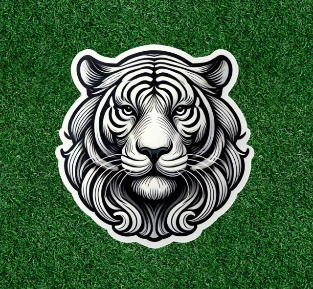 DOPASTICKER Beautiful Bengal White Tiger Sticker Decal Phone Decal ...