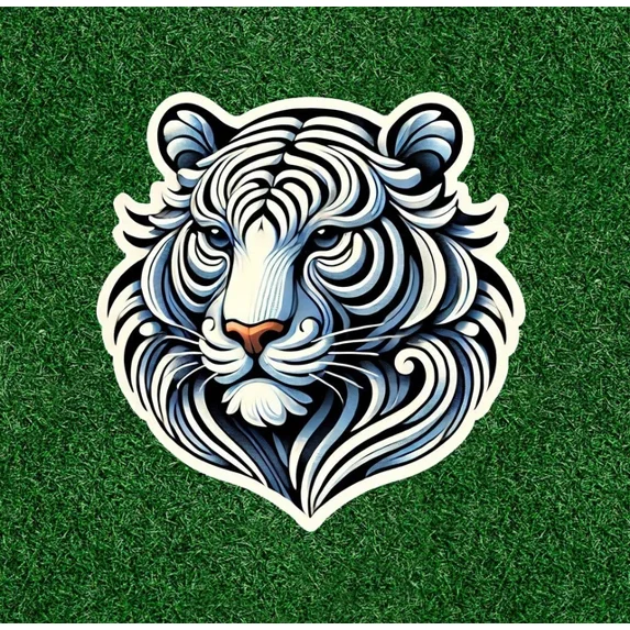 DOPASTICKER Beautiful Bengal White Tiger Sticker Decal Phone Decal ...