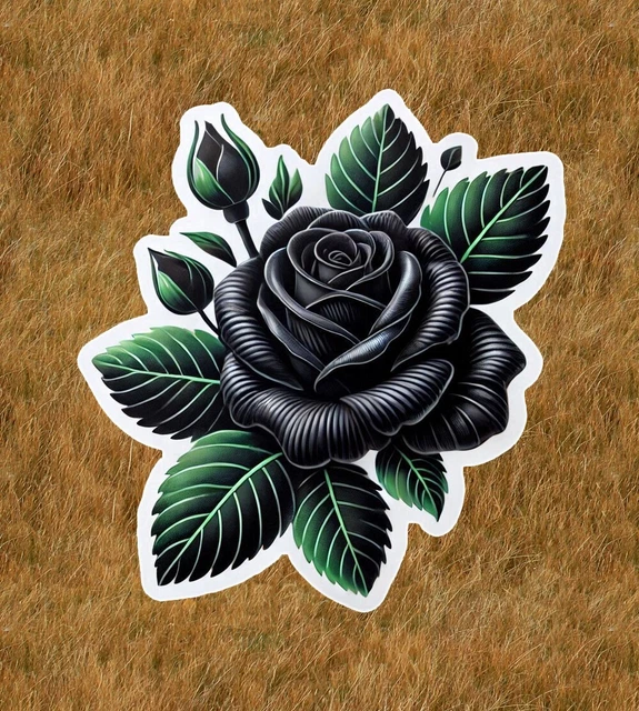 DOPASTICKER Beautiful Black Rose Sticker Decal Phone Decal Water Bottle ...