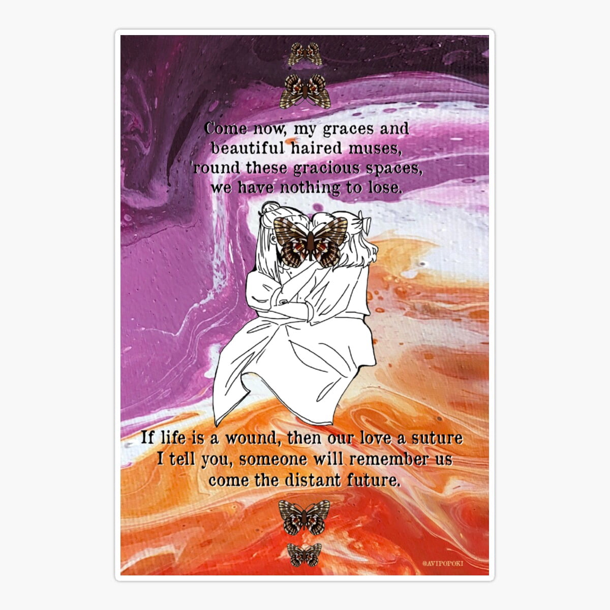 DOPASTICKER Beautiful Haired Muses (Sapphos Poems Edit) Sticker, Phone ...