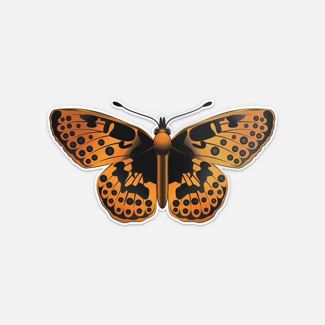 DOPASTICKER Beautiful Orange Butterfly Sticker Decal Phone Decal Water ...