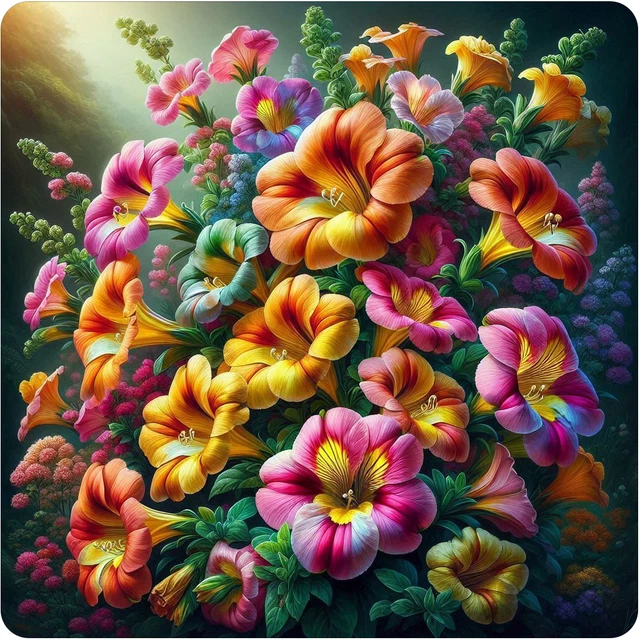 DOPASTICKER Beautiful Painted Tongue Flowers Sticker Decal Phone Decal ...
