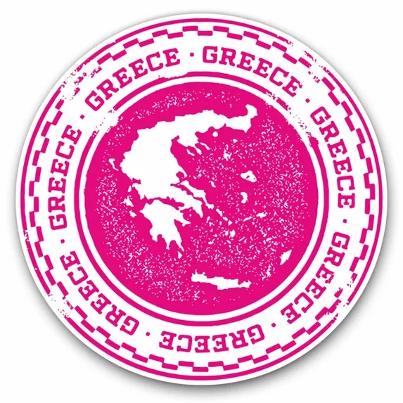 DOPASTICKER Beautiful Pink Greece Map Greek Cool Gift Decorative Laptop ...