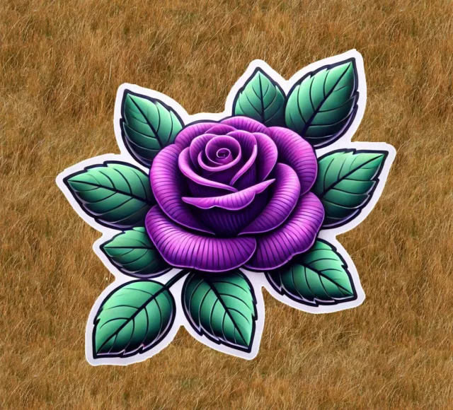DOPASTICKER Beautiful Purple Rose Sticker Decal Phone Decal Water ...
