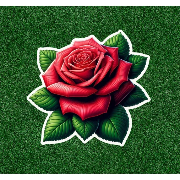 DOPASTICKER Beautiful Red Rose Sticker Decal Phone Decal Water Bottle ...