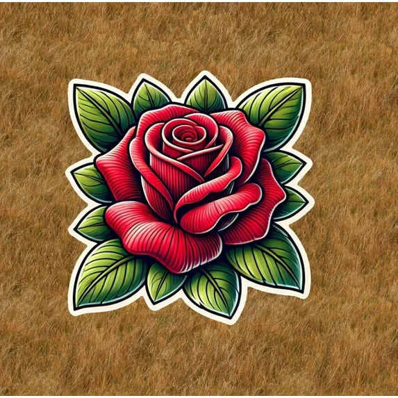DOPASTICKER Beautiful Red Rose Sticker Decal Phone Decal Water Bottle ...