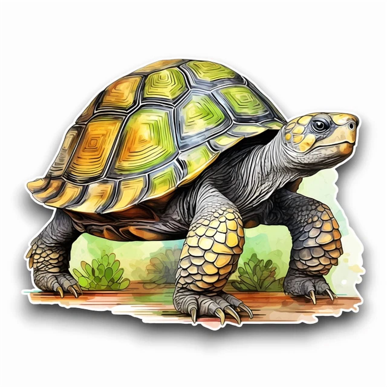 DOPASTICKER Beautiful Tortoise Watercolour Animal Sticker Decal Car ...