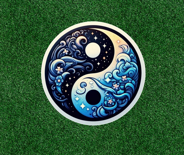 DOPASTICKER Beautiful Yin Yang Design Sticker Decal Phone Decal Water ...