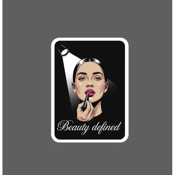 DOPASTICKER Beauty Defined Sticker Woman Girl Beautiful Makeup Lipstick ...
