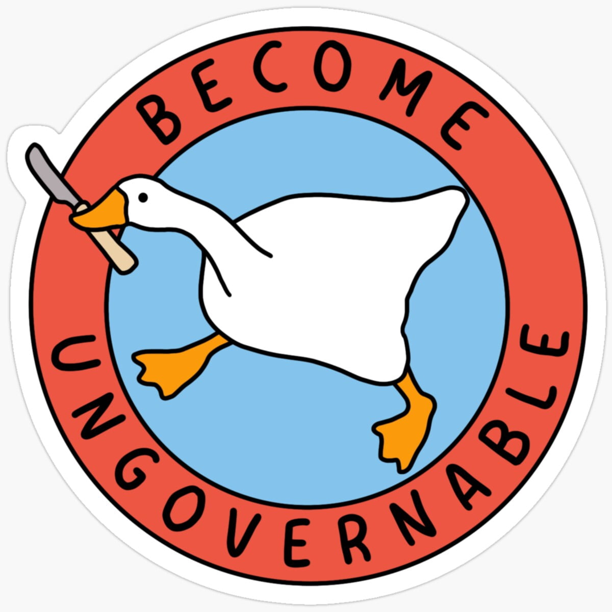 DOPASTICKER Become Ungovernable Go.Ose Sticker. Gift You - Decorate ...