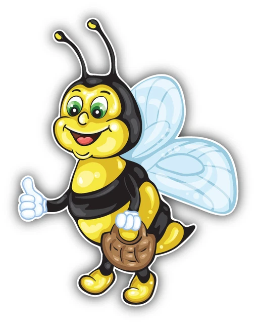 DOPASTICKER Bee Cartoon Sticker Decal Phone Decal Water Bottle Stickers ...