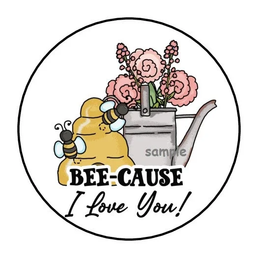 DOPASTICKER Bee-Cause I Love You Stickers Floral Bees Phone Decal Water Bottle Stickers, Cars ...