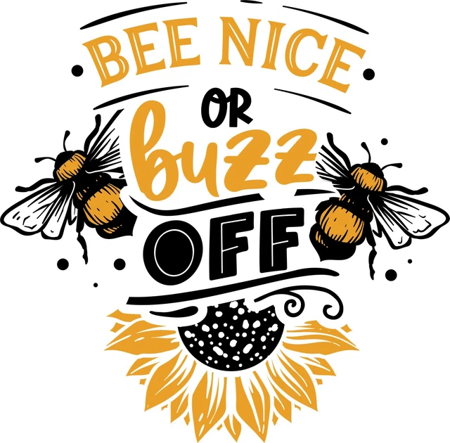 DOPASTICKER Bee Nice Or Buzz Off Quote Sticker Life Peace Friends ...