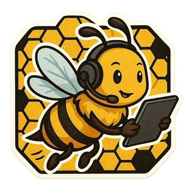 DOPASTICKER Bee With Tablet Sticker Car Sticker Cute Decoration Phone ...