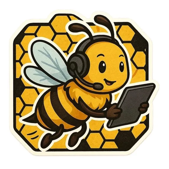 DOPASTICKER Bee With Tablet Sticker Car Sticker Cute Decoration Phone ...