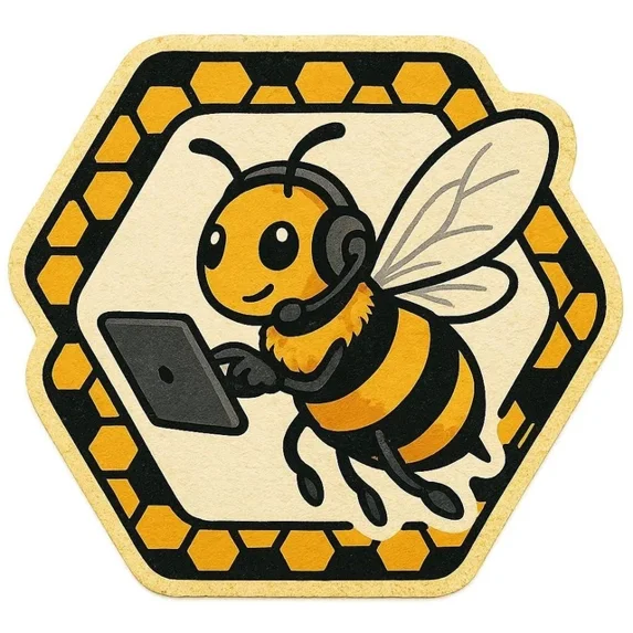 DOPASTICKER Bee With Tablet Sticker Car Sticker Cute Decoration Phone ...