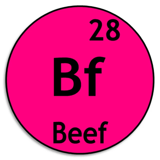 DOPASTICKER Beef Chemical Sticker, Chemistry Element Phone Decal Water ...