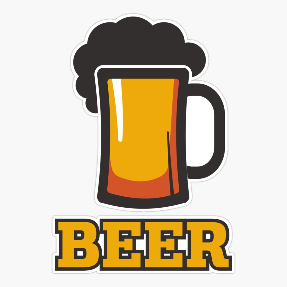 DOPASTICKER Beer Gl Drink Sticker, Phone Sticker Water Bottle Sticker ...