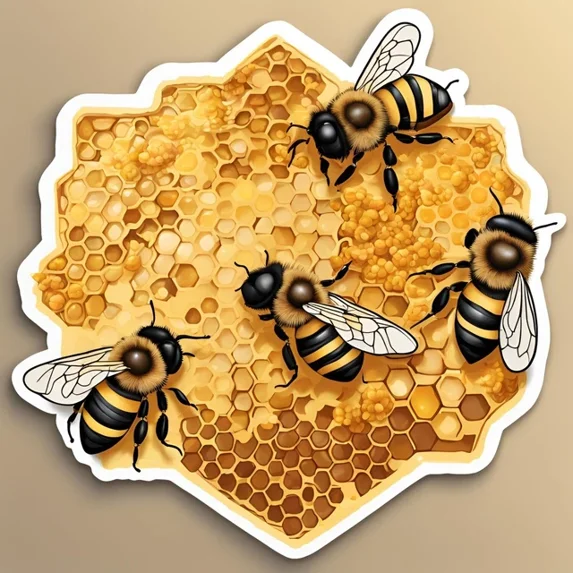DOPASTICKER Bees On Honeycomb Sticker Phone Decal Water Bottle Stickers ...