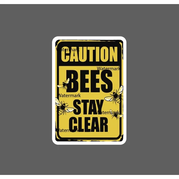 DOPASTICKER Bees Sticker Caution Honey Sticker Phone Sticker, Latop ...