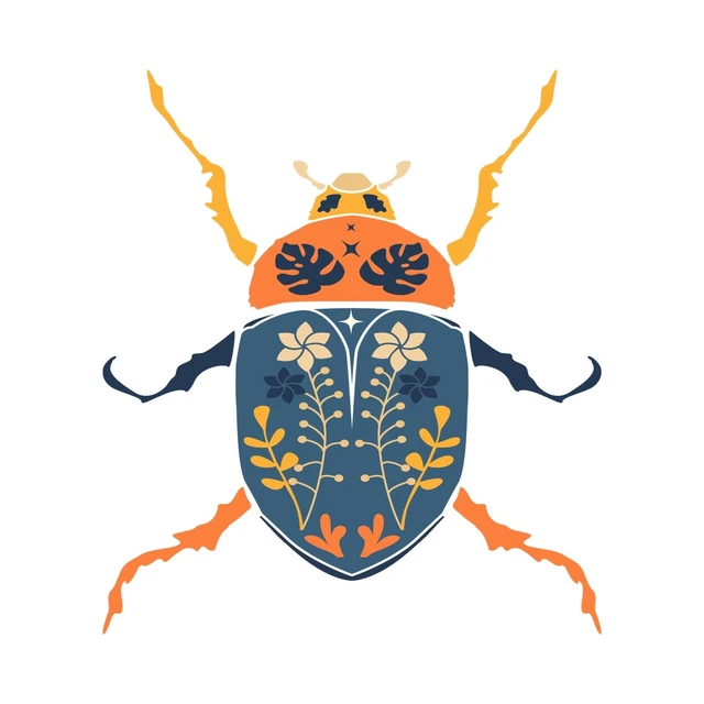 DOPASTICKER Beetle Sticker Boho Shabby Retro Bug Insect Hippie Hippy ...