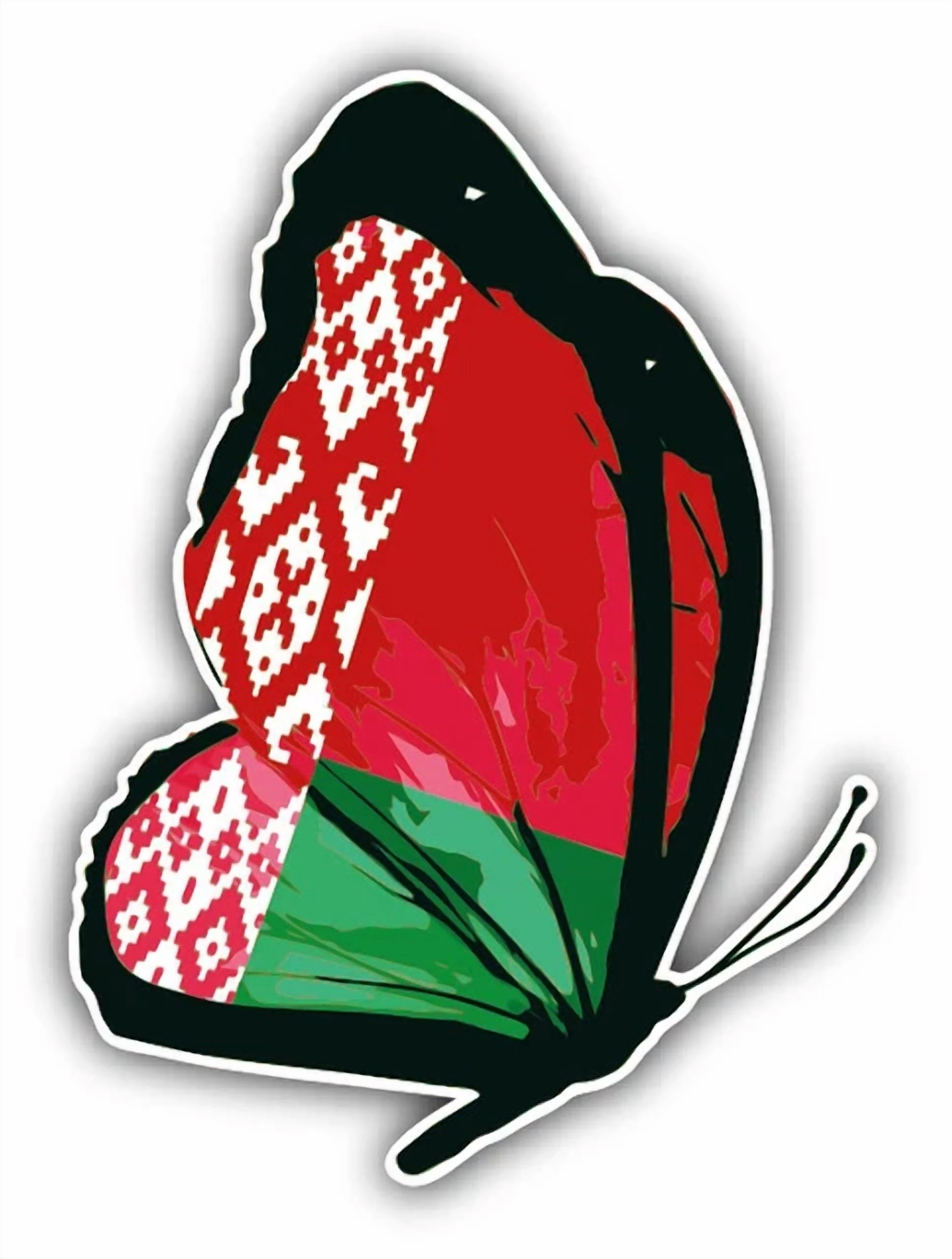 DOPASTICKER Belarus Flag Butterfly Sticker Decal Phone Decal Water ...