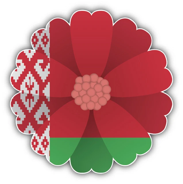 DOPASTICKER Belarus Flag Flower Sticker Decal Phone Decal Water Bottle ...