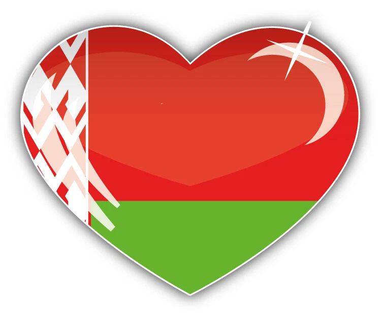 DOPASTICKER Belarus Flag Heart Car Bumper Sticker Decal Gift You ...