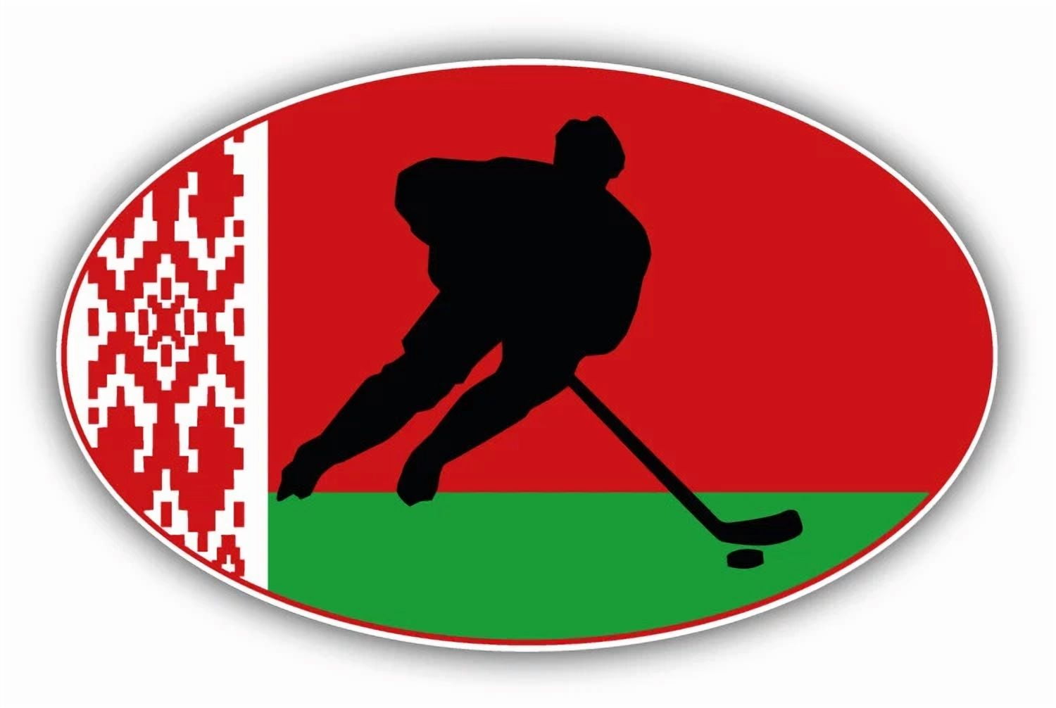 DOPASTICKER Belarus Flag Hockey Label Car Bumper Sticker Gift You ...