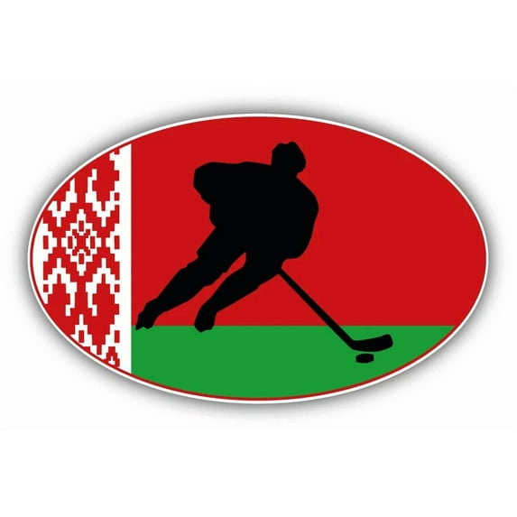 DOPASTICKER Belarus Flag Hockey Label Car Bumper Sticker Gift You ...