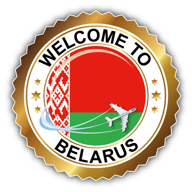 DOPASTICKER Belarus Flag Welcome Label Sticker Decal Phone Decal Water ...